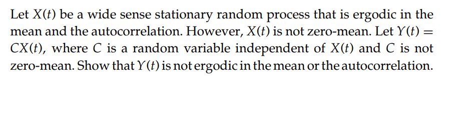 Solved Let X(t) be a wide sense stationary random process | Chegg.com