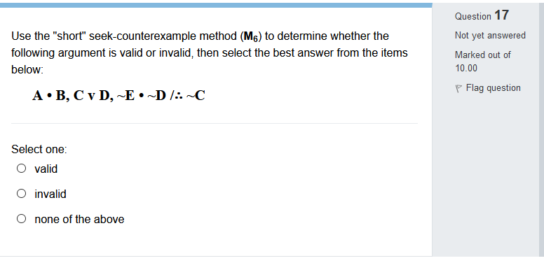 Solved Use the "short" seek-counterexample method (M6) to | Chegg.com