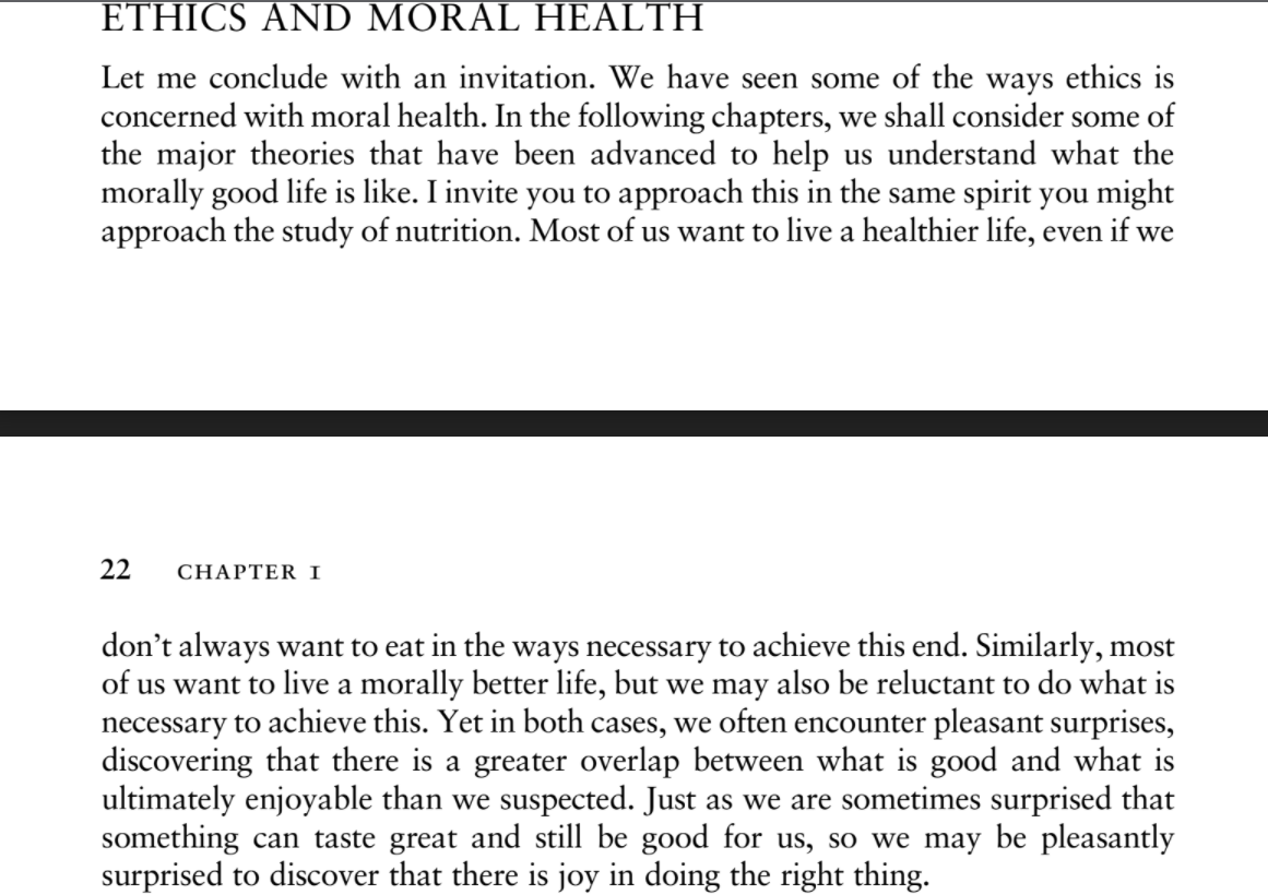 Solved ETHICS AND MORAL HEALTH Let me conclude with an | Chegg.com