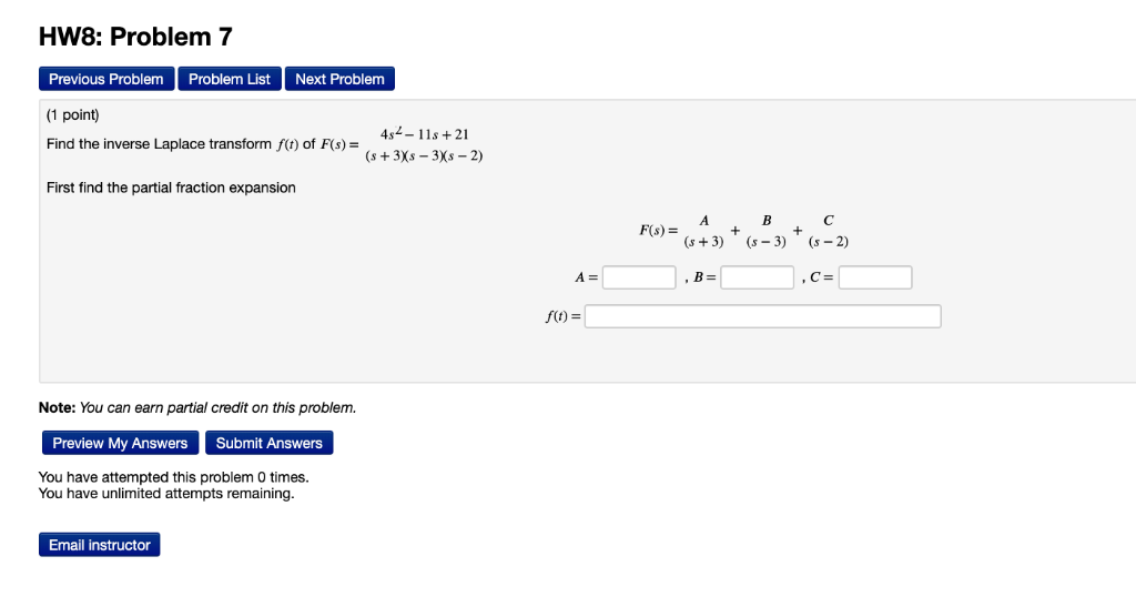 Solved Hw8 Problem 7 Previous Problem Problem List Next