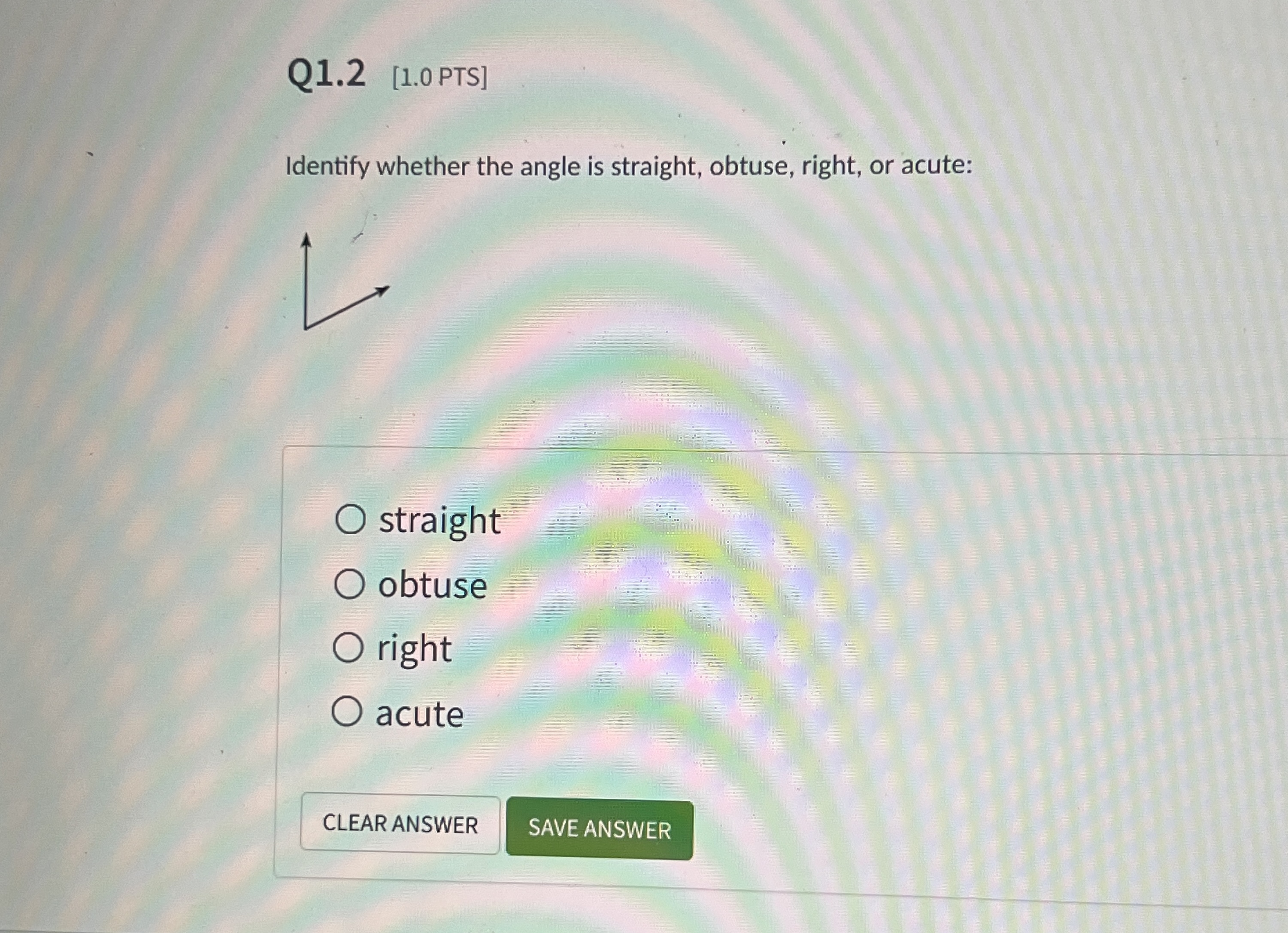 Solved Q1.2[1.0 ﻿PTS]Identify whether the angle is straight, | Chegg.com