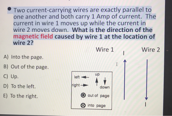Solved Two current-carrying wires are exactly parallel to | Chegg.com