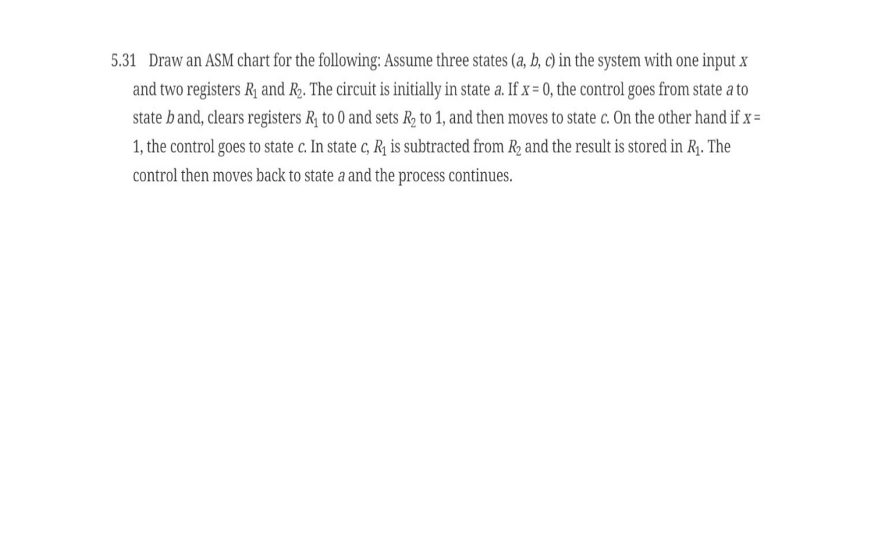 Solved 5 31 Draw An Asm Chart For The Following Assume