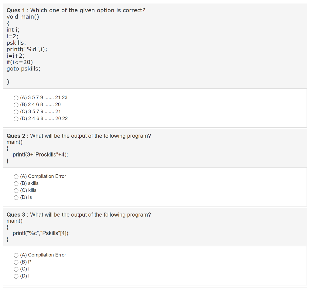 Solved Ques 1 : Which one of the given option is correct? | Chegg.com