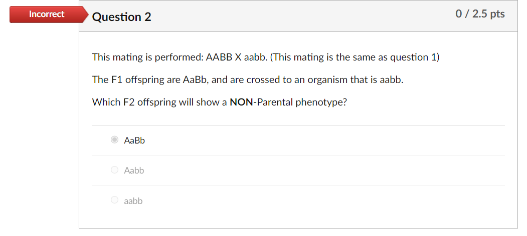 Solved This mating is performed: AABB X aabb. (This mating | Chegg.com