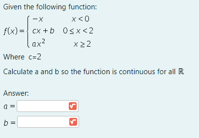 Solved Given the following function: | Chegg.com