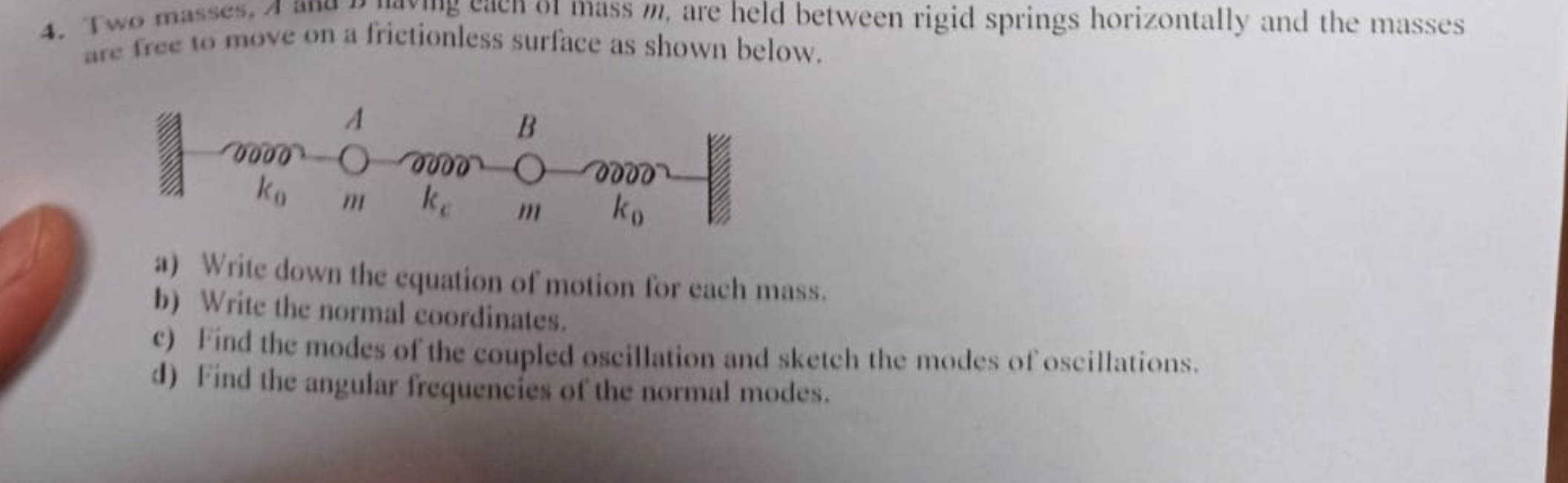 Solved are free to move on a frictionless surface as shown | Chegg.com