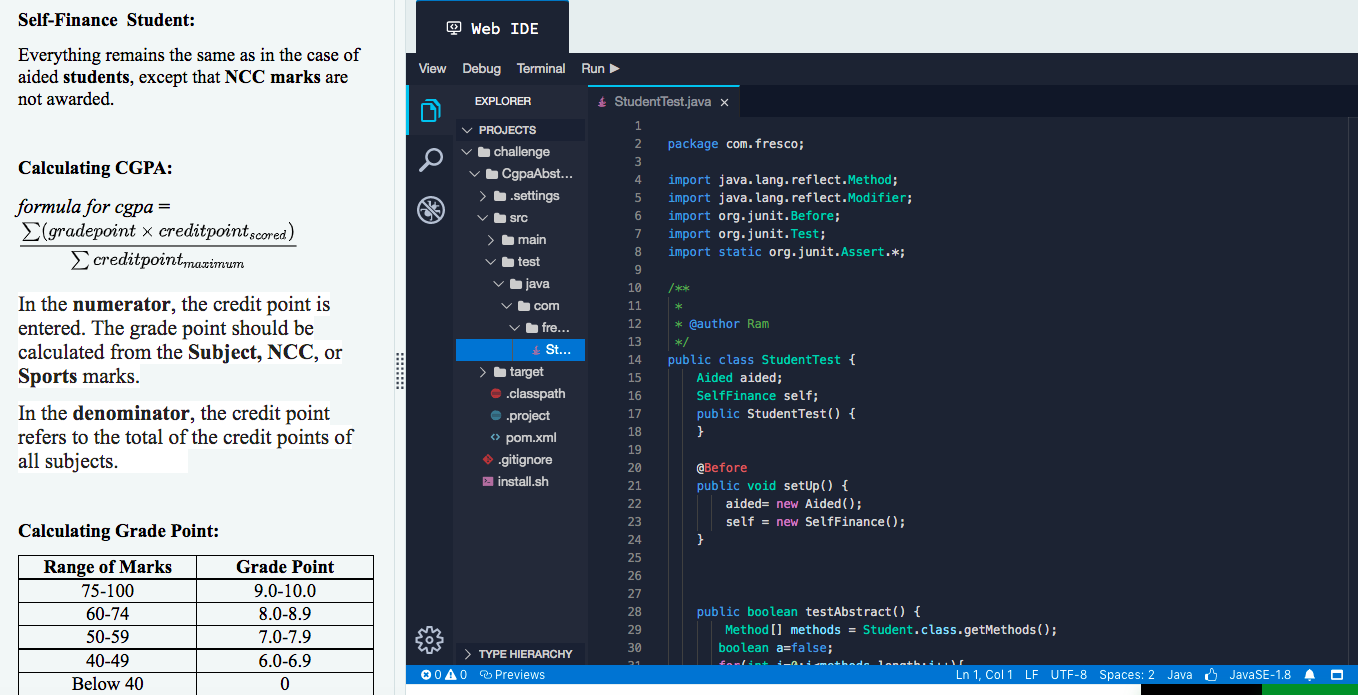 Solved Web IDE 1. Abstract Class View Debug Terminal Run | Chegg.com
