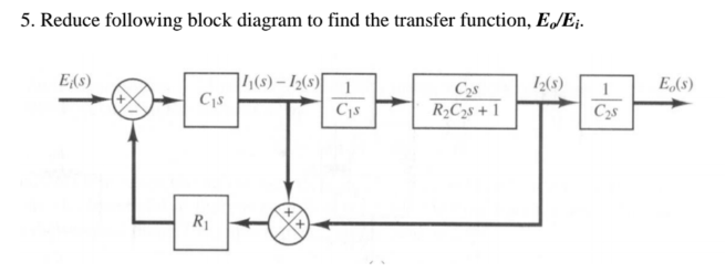 Solved 5. Reduce following block diagram to find the | Chegg.com Solved 5. Reduce following block diagram to find the | Chegg.com