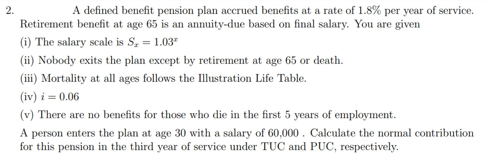 Solved 2. A defined benefit pension plan accrued benefits | Chegg.com