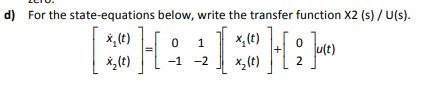 Solved control systems Q2. ﻿a. ﻿Write the differential | Chegg.com