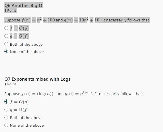 Solved Suppose f(n)=n2+100 and g(n)=10n2+10. It necessarily | Chegg.com Solved Suppose f(n)=n2+100 and g(n)=10n2+10. It necessarily | Chegg.com