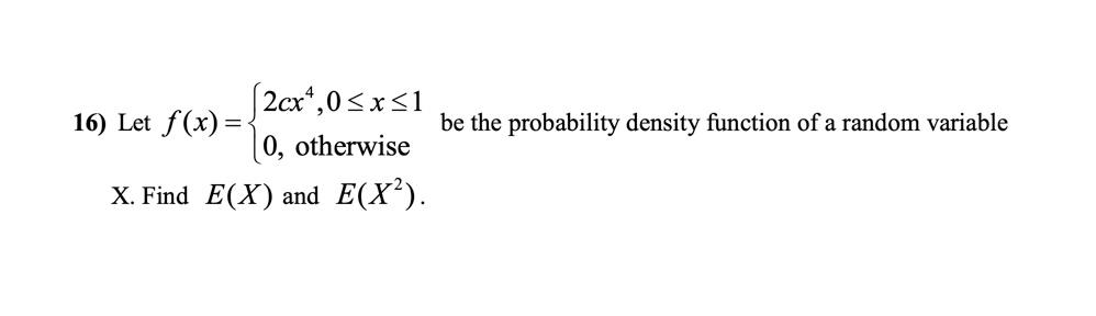 Solved be the probability density function of a random | Chegg.com