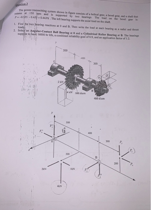 Qrestion 3 The power-transmitting system shown in | Chegg.com