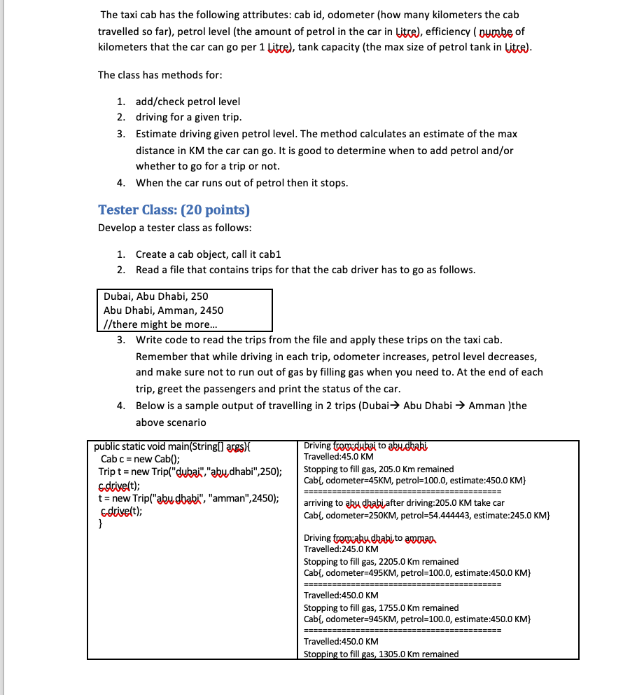Solved Problem Description Trip Class: (10 points) A trip is | Chegg.com