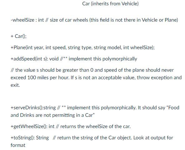 Solved Specifications: You do NOT need to write a driver. | Chegg.com