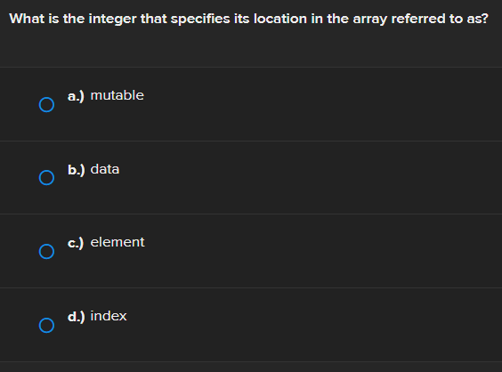 Solved What is the integer that specifies its location in | Chegg.com