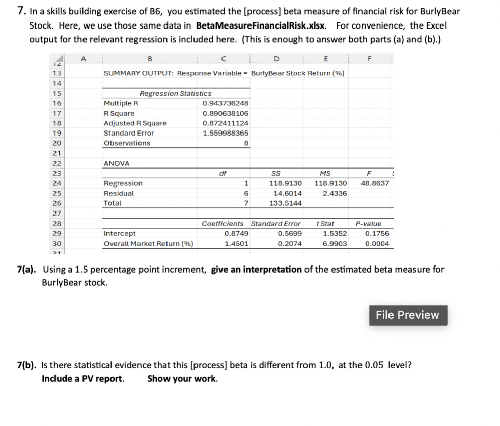 Solved 7. ﻿In a skills building exercise of B6, ﻿you | Chegg.com
