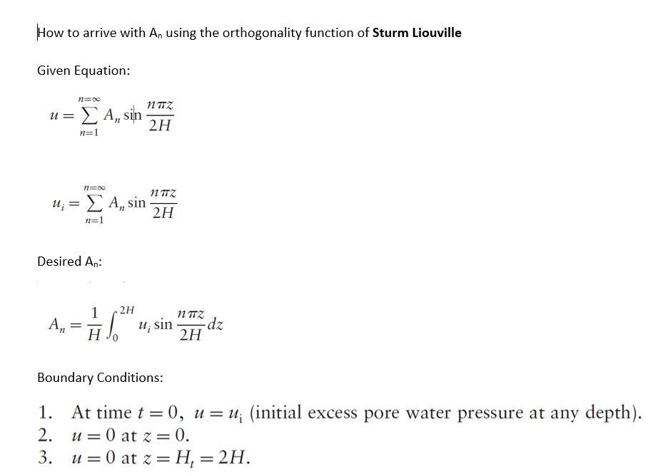 Solved How to arrive with An using the orthogonality | Chegg.com