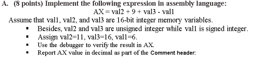 A. (8 points) Implement the following expression in | Chegg.com