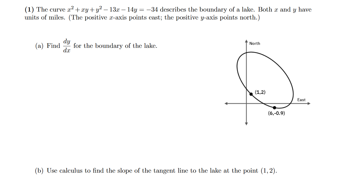 Solved (1) The curve x2+xy + y2 – 13x – 14y = -34 describes | Chegg.com