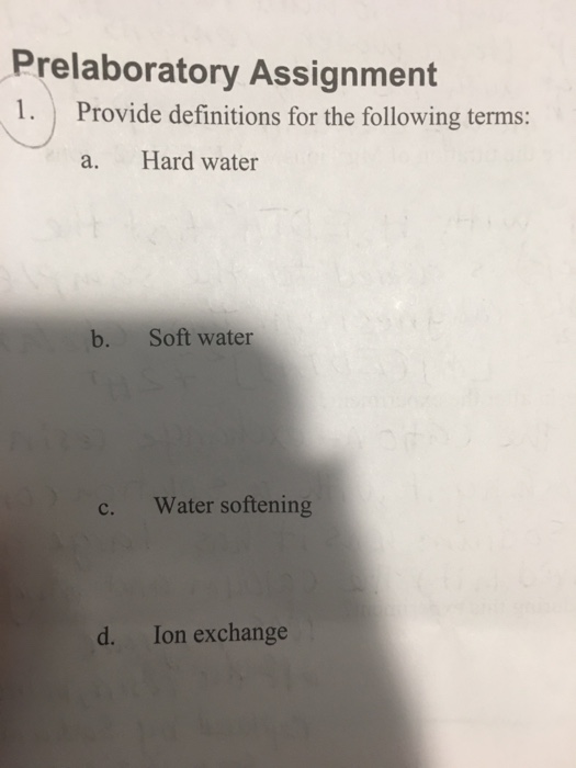 Solved Prelaboratory Assignment 1· Provide definitions for | Chegg.com