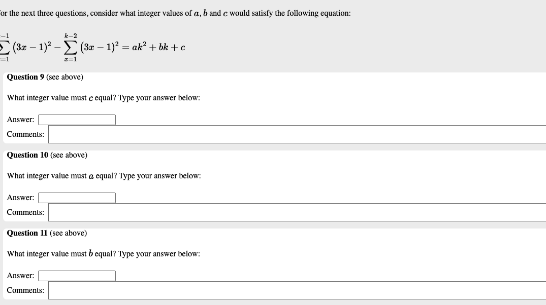 Solved or the next three questions, consider what integer | Chegg.com