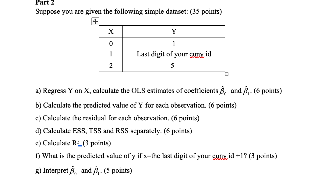 Solved Part 2 Suppose You Are Given The Following Simple Chegg