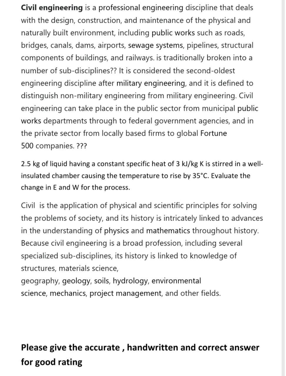 Solved Civil engineering is a professional engineering | Chegg.com