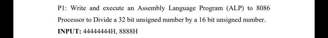 Solved Pl: Write and execute an Assembly Language Program | Chegg.com