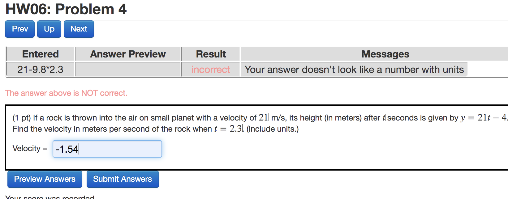 Solved HW06: Problem 4 Prev Up Next Entered Answer Preview | Chegg.com