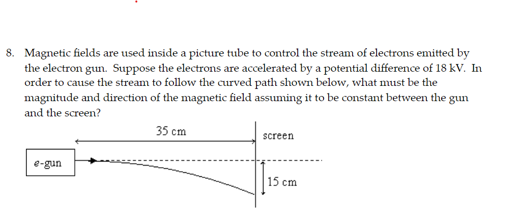Solved 8. Magnetic fields are used inside a picture tube to | Chegg.com