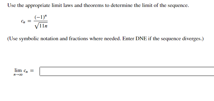 Solved Use the appropriate limit laws and theorems to | Chegg.com