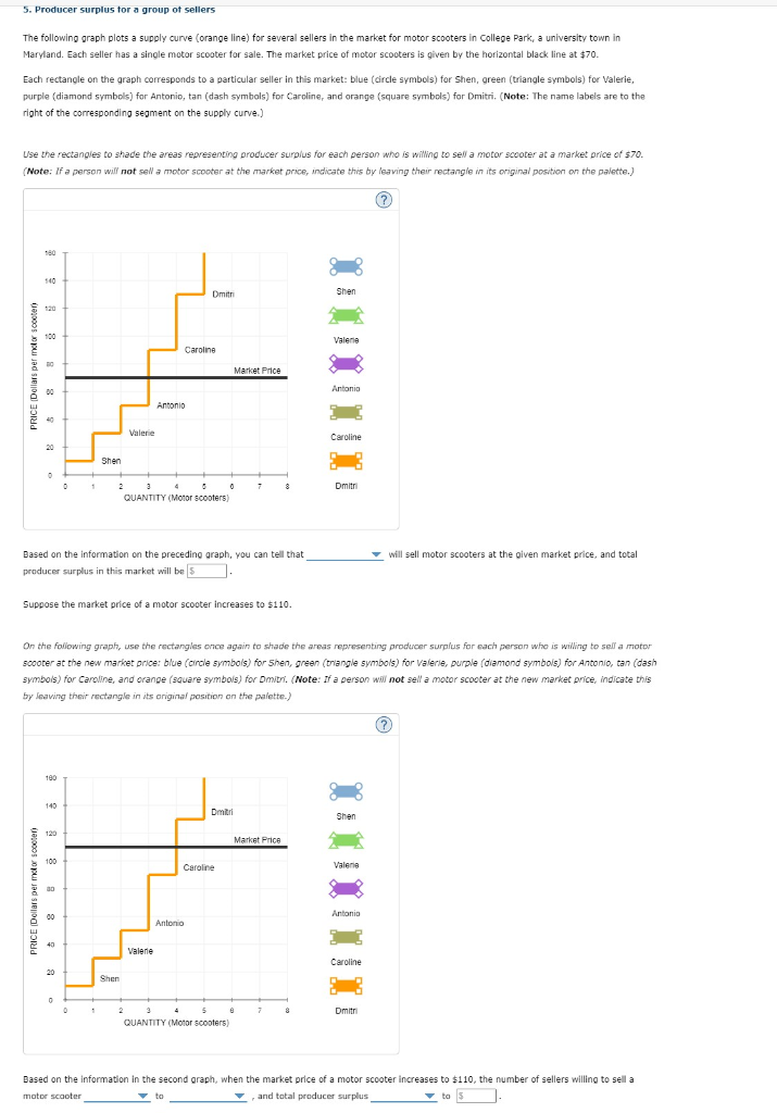 Solved 5. Producer surplus tor a group of sellers The | Chegg.com