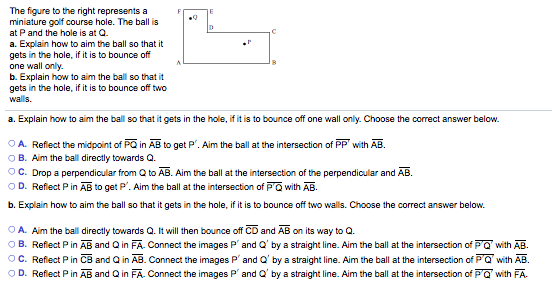 The figure to the right represents a miniature golf | Chegg.com