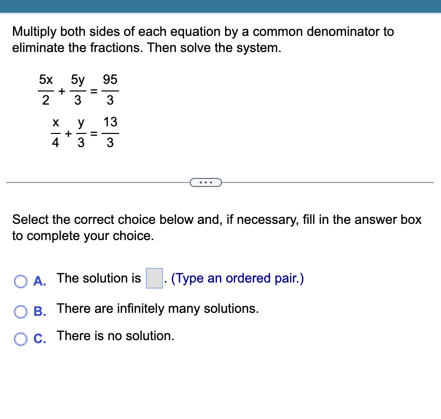Solved Multiply both sides of each equation by a common | Chegg.com