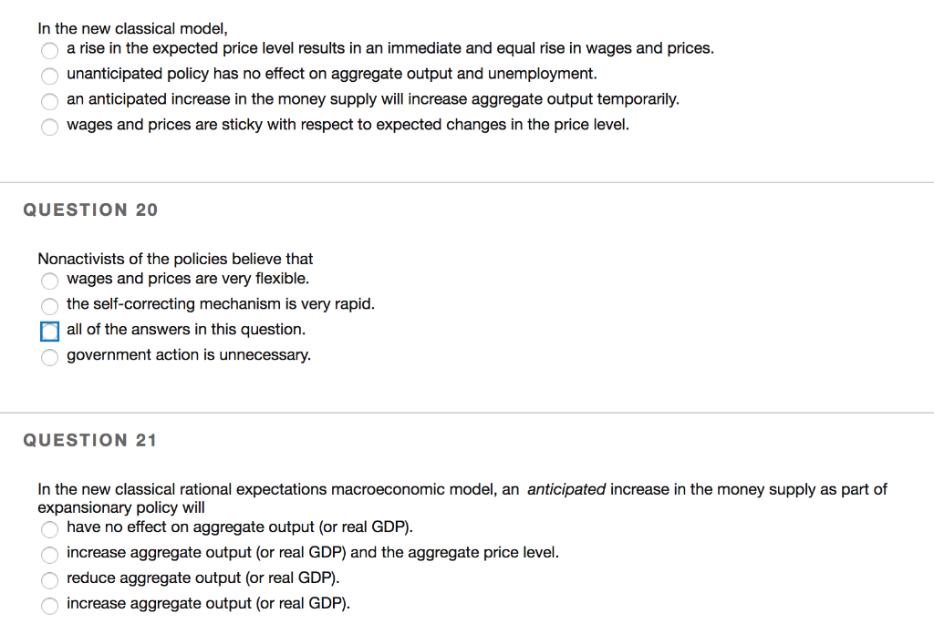 Solved In the new classical model, a rise in the expected | Chegg.com