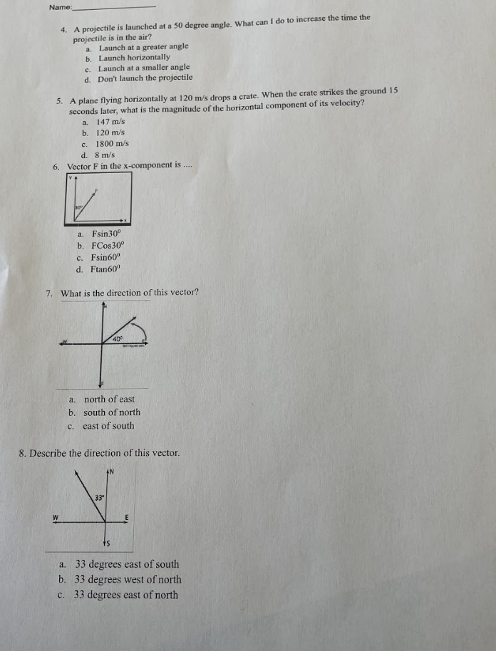 Solved 1. An object is projected horizontally from a cliff. | Chegg.com
