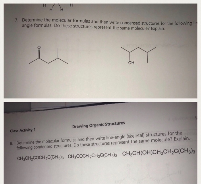 Solved Determine the molecular formulas and then write | Chegg.com