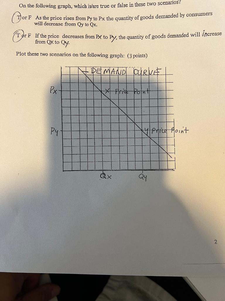 Solved On the following graph, which is/are true or false in | Chegg.com