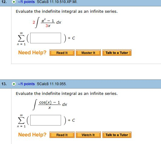 Solved 12. -/1 points SCalc8 11.10.510.XP.MI Evaluate the | Chegg.com Solved 12. -/1 points SCalc8 11.10.510.XP.MI Evaluate the | Chegg.com