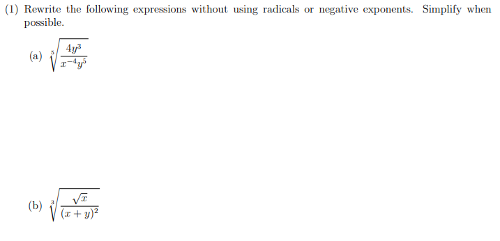 Solved (1) Rewrite the following expressions without using | Chegg.com