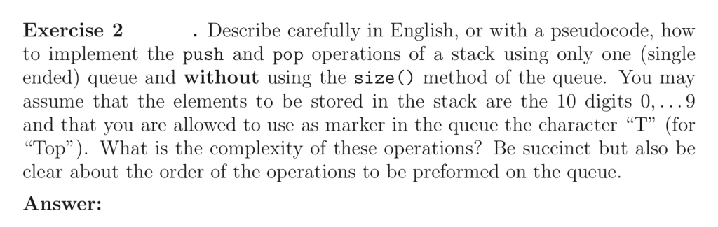 (Solved) : Describe Carefully English Pseudocode Exercise 2 Implement ... (Solved) : Describe Carefully English Pseudocode Exercise 2 Implement ...