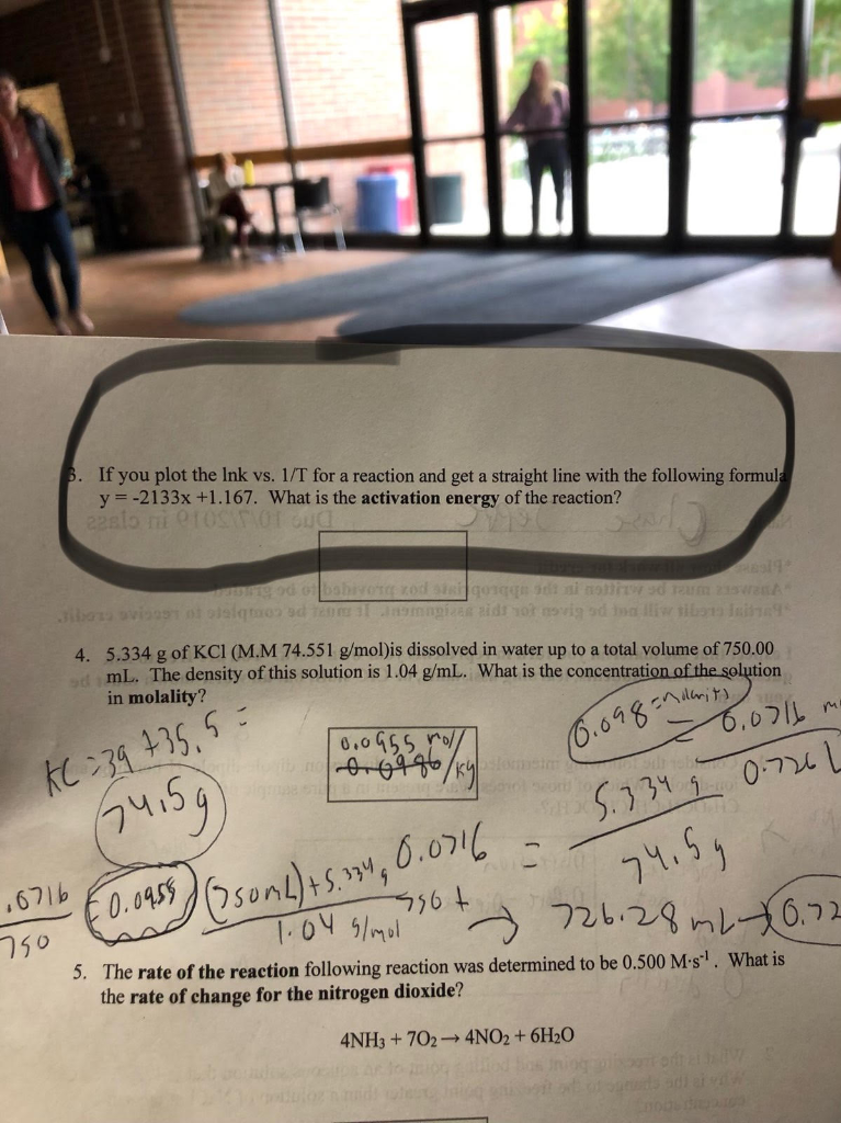 Solved B. If you plot the Ink vs. 1/T for a reaction and get | Chegg.com