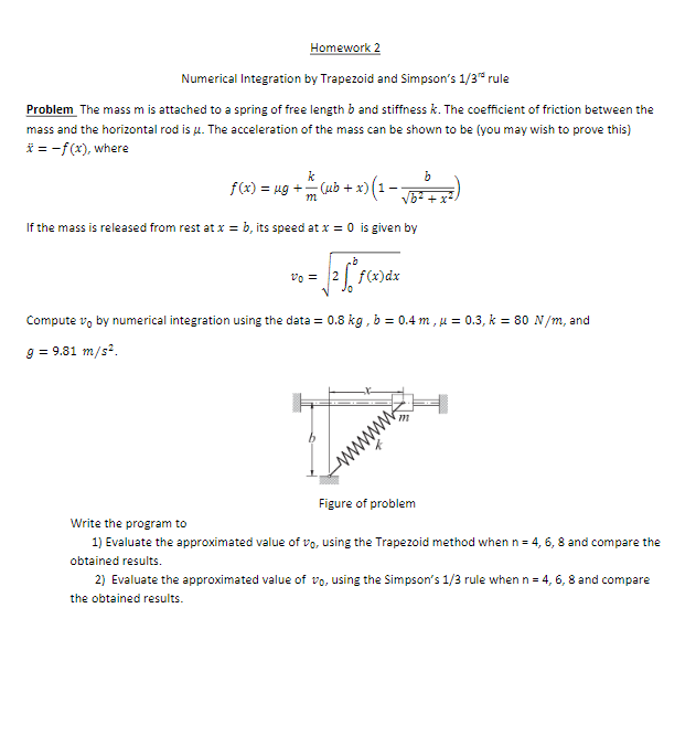 Solved Homework 2 Numerical Integration by Trapezoid and | Chegg.com