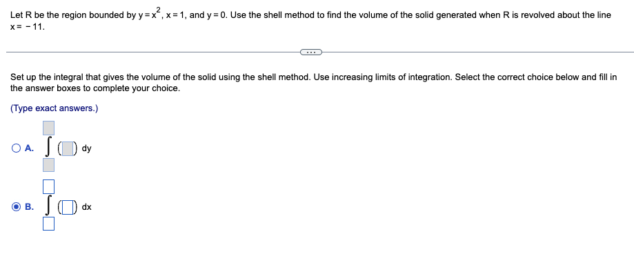 Solved Let R be the region bounded by y=x2,x=1, and y=0. Use | Chegg.com