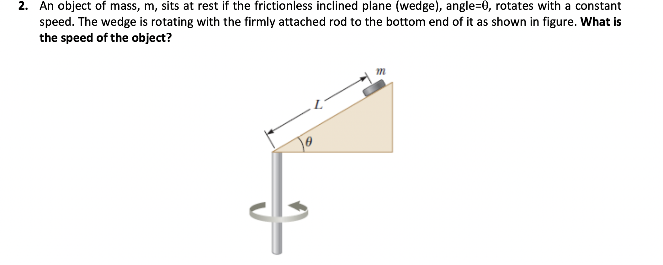 Solved 2. An object of mass, m, sits at rest if the | Chegg.com