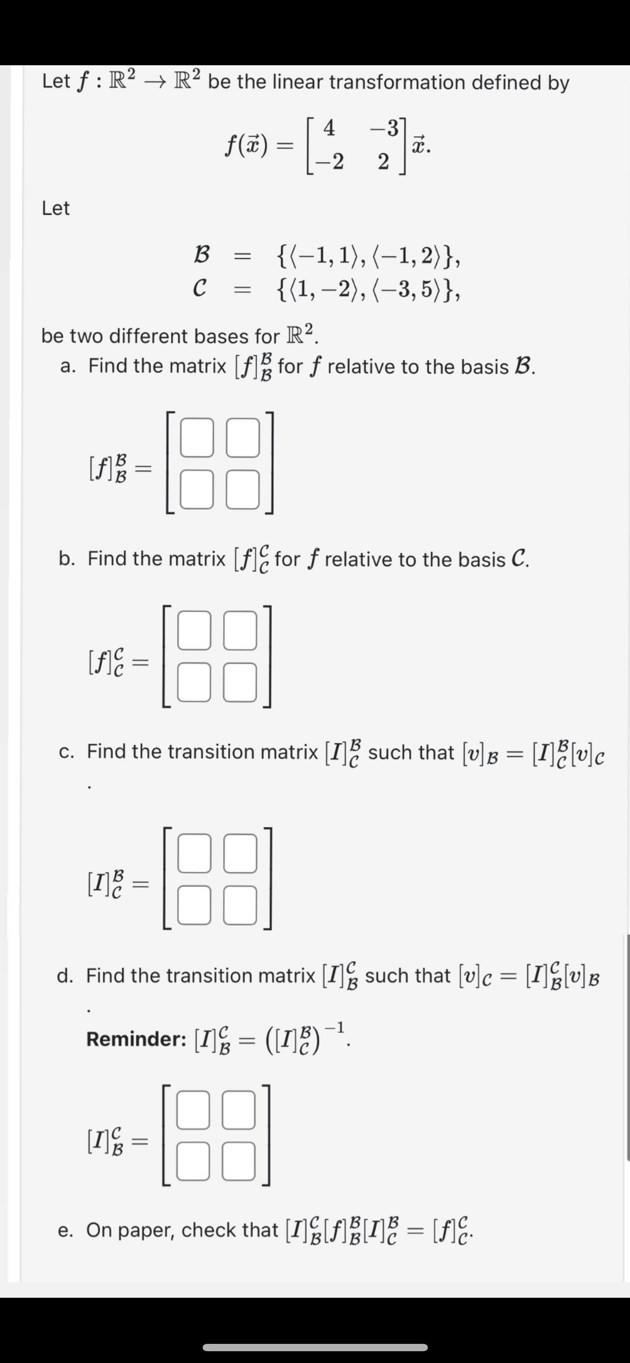 Solved Let f:R2→R2 ﻿be the linear transformation defined | Chegg.com