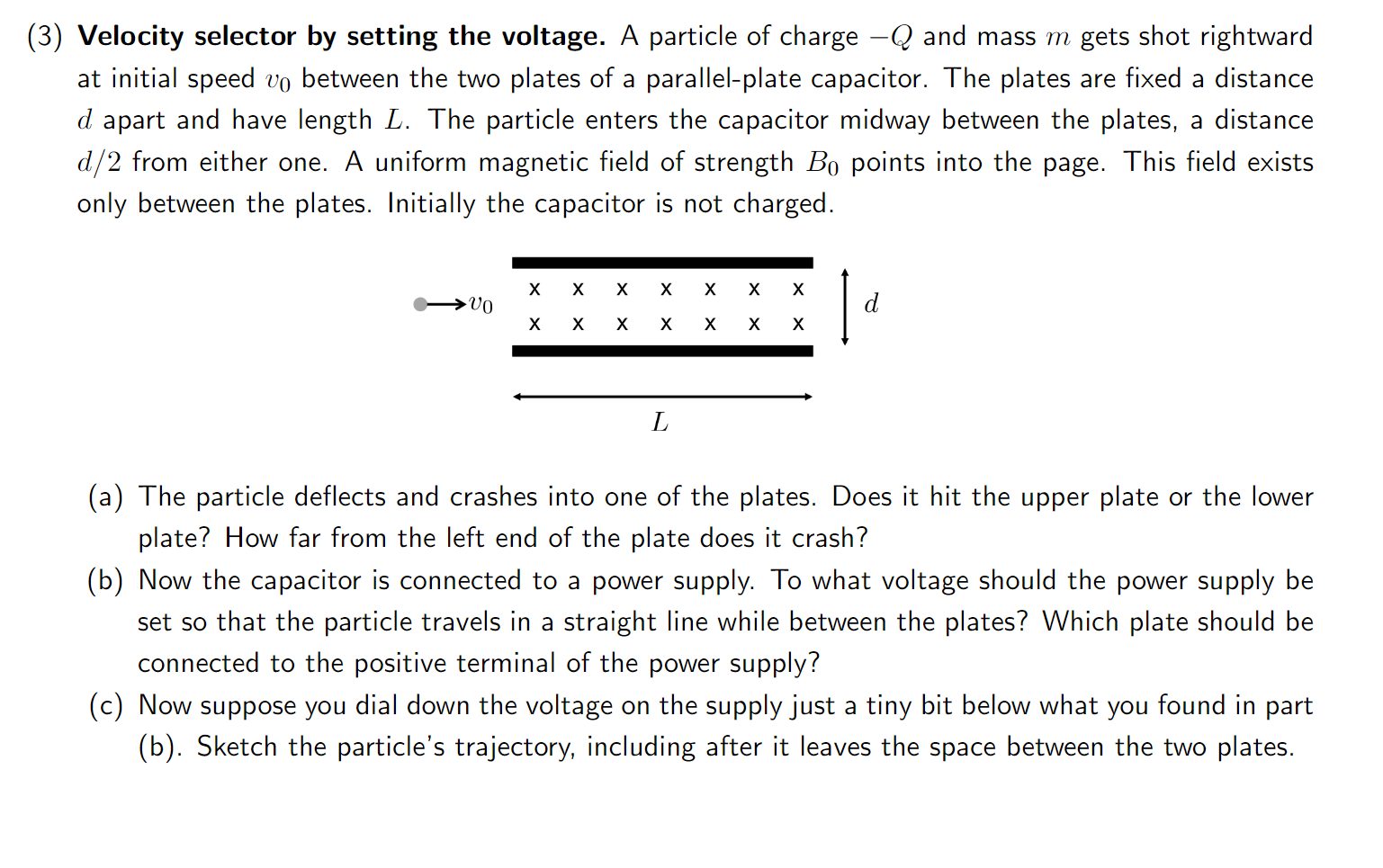 Solved (3) Velocity selector by setting the voltage. A | Chegg.com
