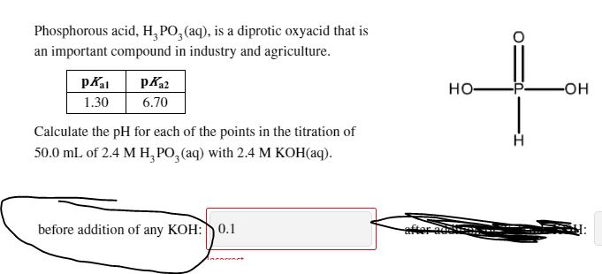 Solved Phosphorous acid, H3PO3(aq) , is a diprotic oxyacid | Chegg.com